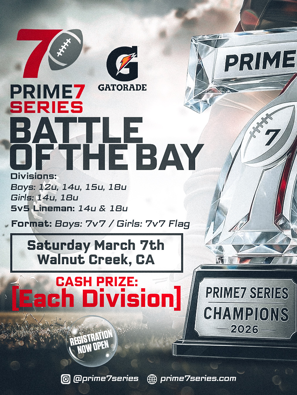 Prime7 Series - Elite 7v7 Football Tournaments | NorCal Bay Area 2026