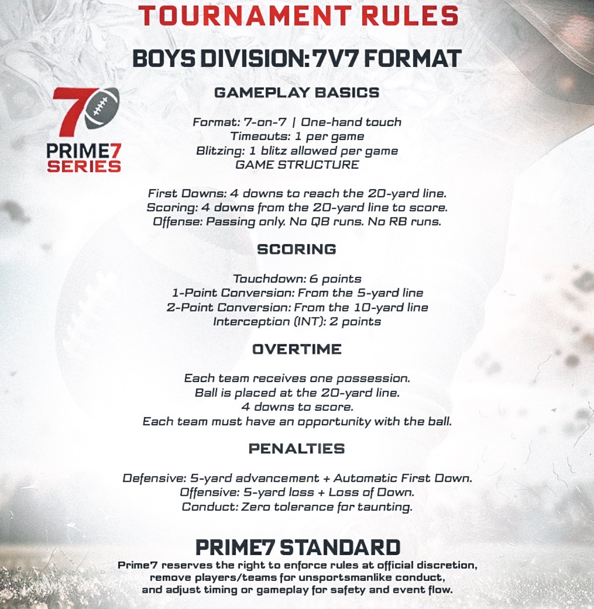 Prime7 Series - Elite 7v7 Football Tournaments | NorCal Bay Area 2026